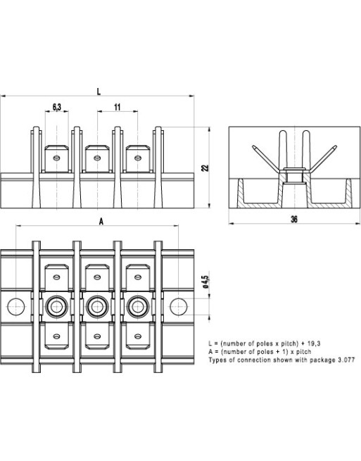 307PC tab type terminal blocks