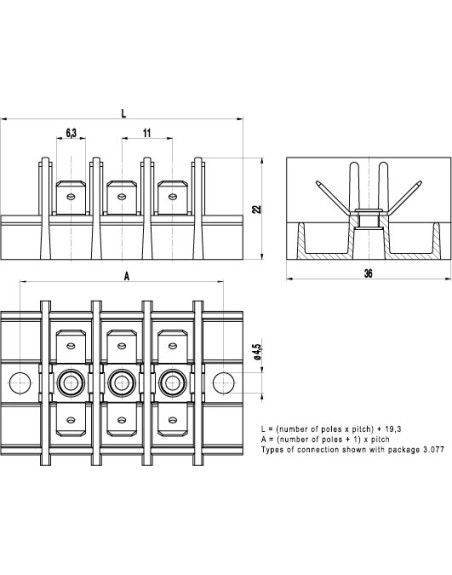 307PC tab type terminal blocks