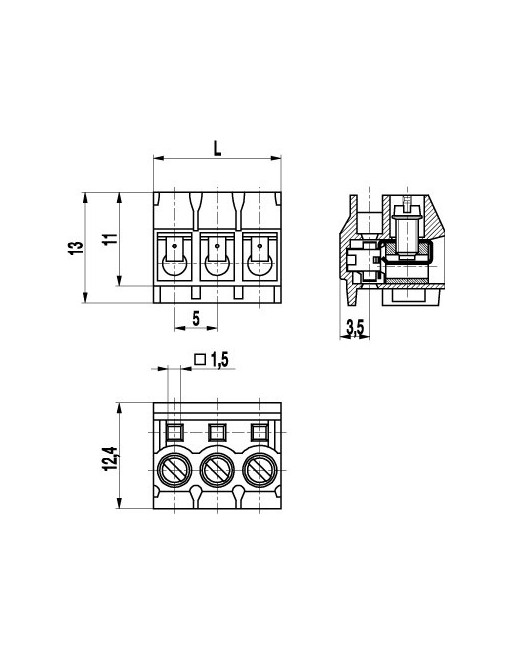 950-FL-DS Plug Connector Screw connection