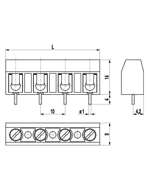 910 (DS) PCB Tab Connector